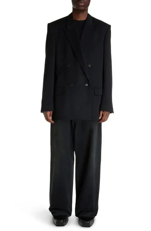 Balenciaga Regular Fit Double Breasted Wool Blazer