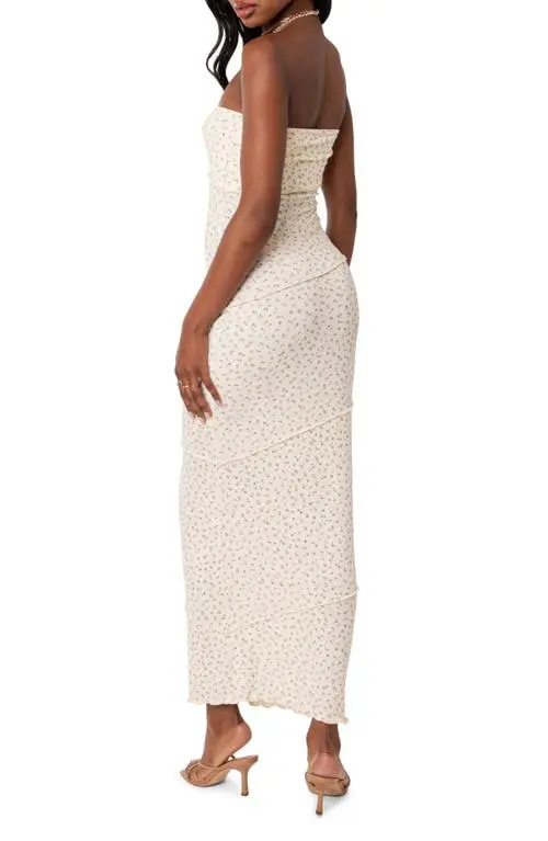 EDIKTED Lynn Rib Strapless Maxi Dress