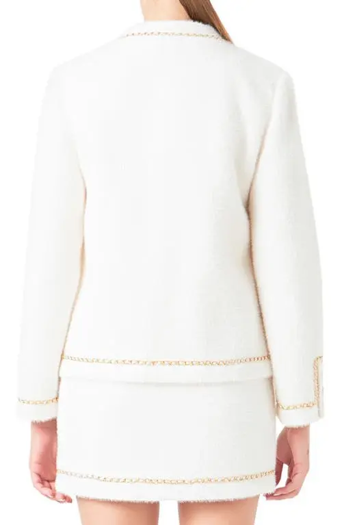 Endless Rose Chain Trim Jacket - White/gold