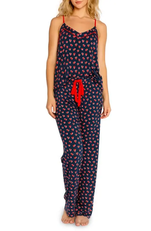 PJ Salvage Love You More Jersey Pajamas - Navy