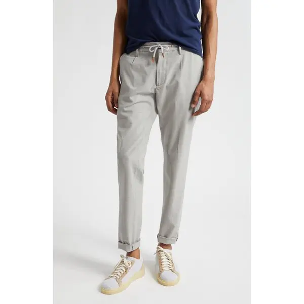 Eleventy Drawstring Waist Virgin Wool Pants - Medium Grey