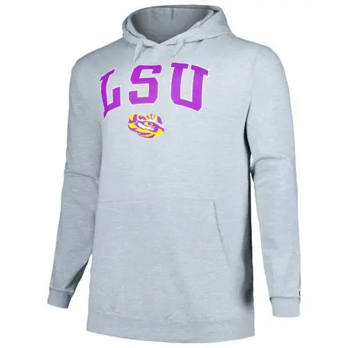 Champion Lsu Tigers Arch Over Logo Powerblend Pullover Hoodie
