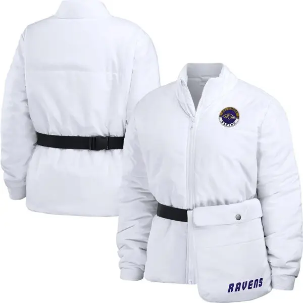 WEAR BY ERIN ANDREWS Baltimore Ravens Packaway Full-zip Puffer Jacket