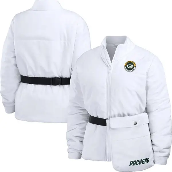 WEAR BY ERIN ANDREWS Packaway Full-zip Puffer Jacket With Removable Belt - White