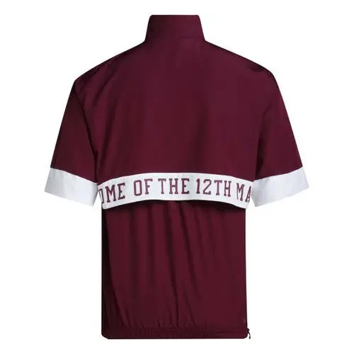 Adidas Texas A&m Aggies Strategy Short Sleeve Half-zip Jacket