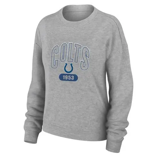 WEAR BY ERIN ANDREWS Indianapolis Colts Knit Long Sleeve Tri-blend T-shirt And Pants Sleep Set - Heather Gray