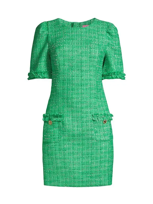Lilly Pulitzer Ryner Boucl Tweed Minidress In Kelly Green - 30% Off |  Editorialist