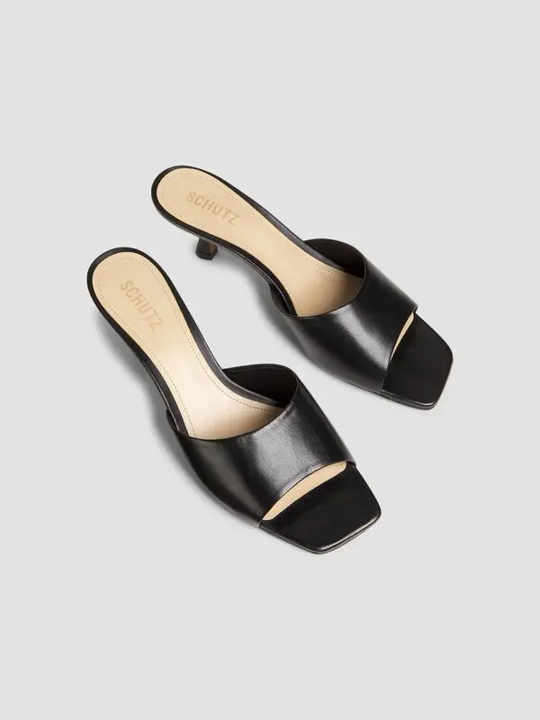 Schutz Dethalia 63mm Leather Sandals - Black