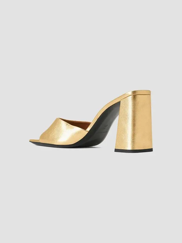 Staud Sloane 95mm Metallic Leather Sandals - Gold