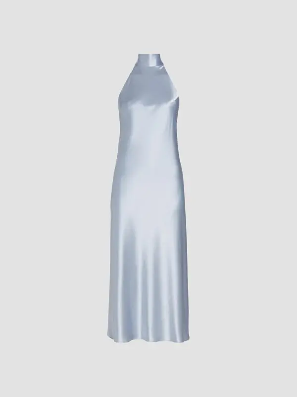 Galvan Bridal Sienna Satin Midi-dress - Ice Blue