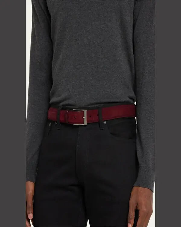 Magnanni Telante Suede Belt - Brown Suede