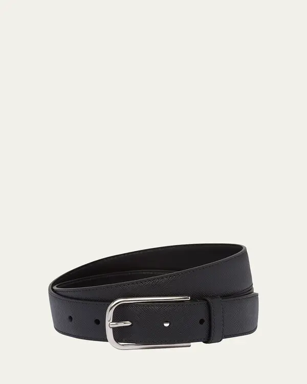Prada Saffiano Leather Belt - Nero