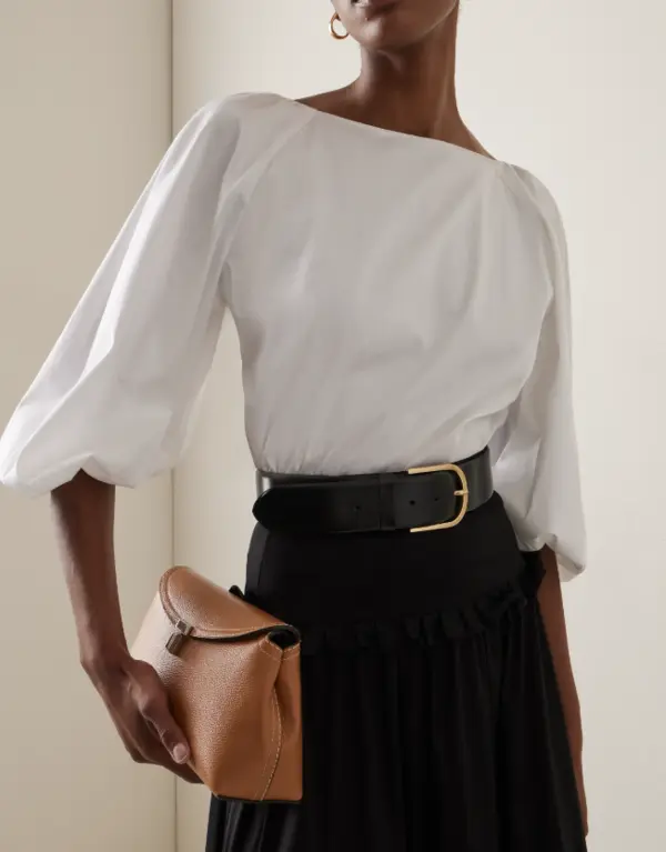 Carolina Herrera Puff-sleeve Cotton-blend Top
