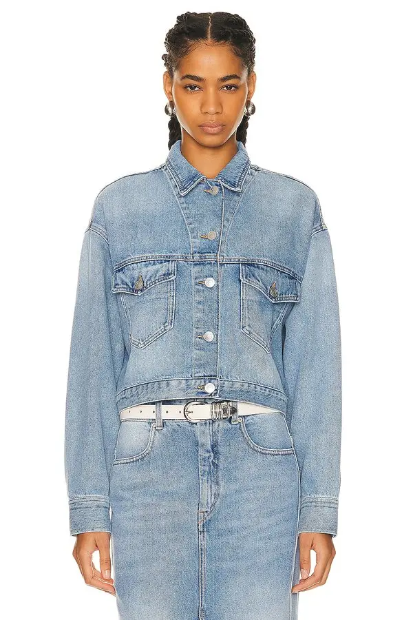Isabel Marant Tadia Denim Jacket Ice Blue Editorialist