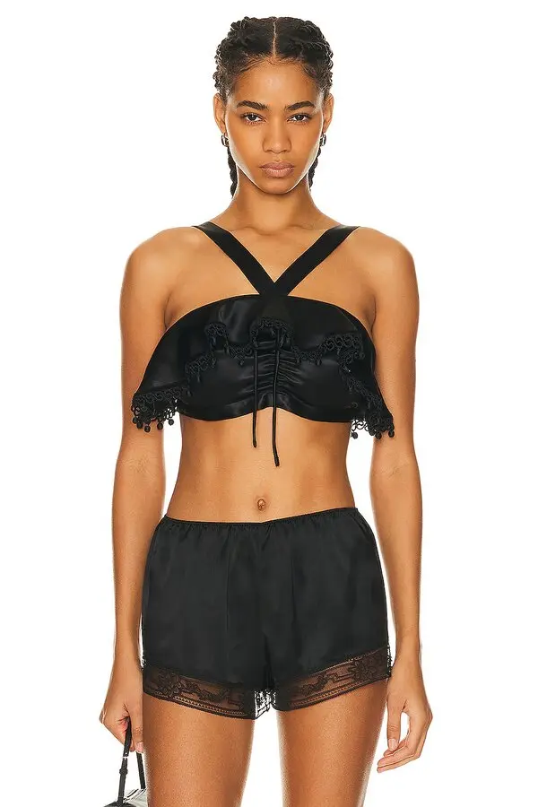 BODE Ruffle Bra Top - Black