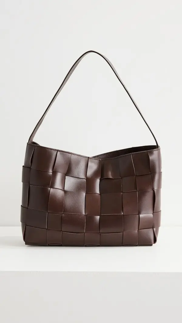 ST. AGNI Woven Mini Tote - Chocolate