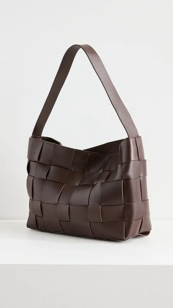 ST. AGNI Woven Mini Tote - Chocolate