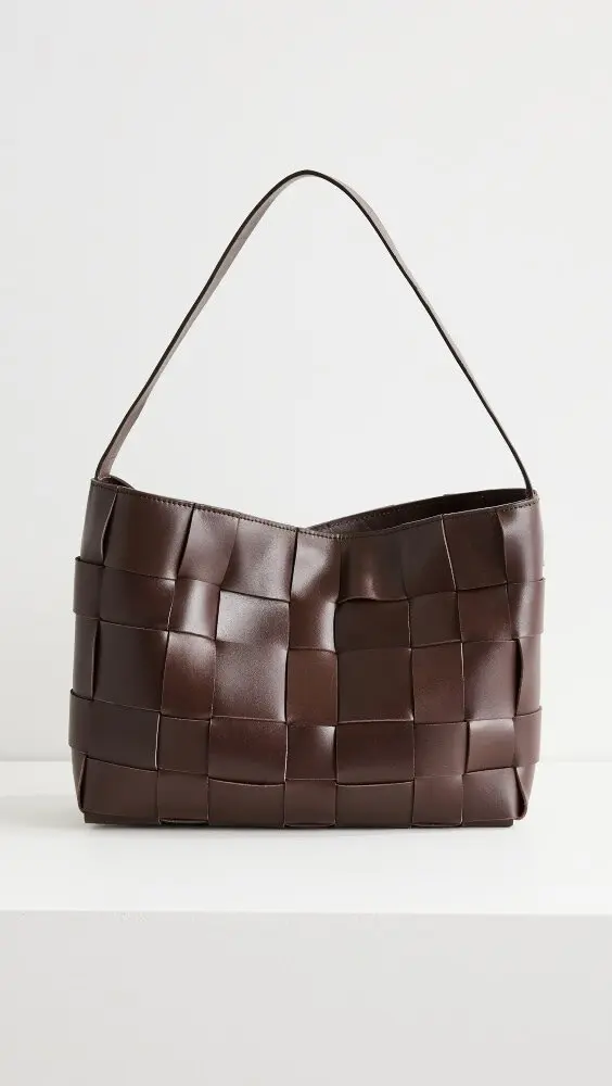 ST. AGNI Woven Mini Tote - Chocolate