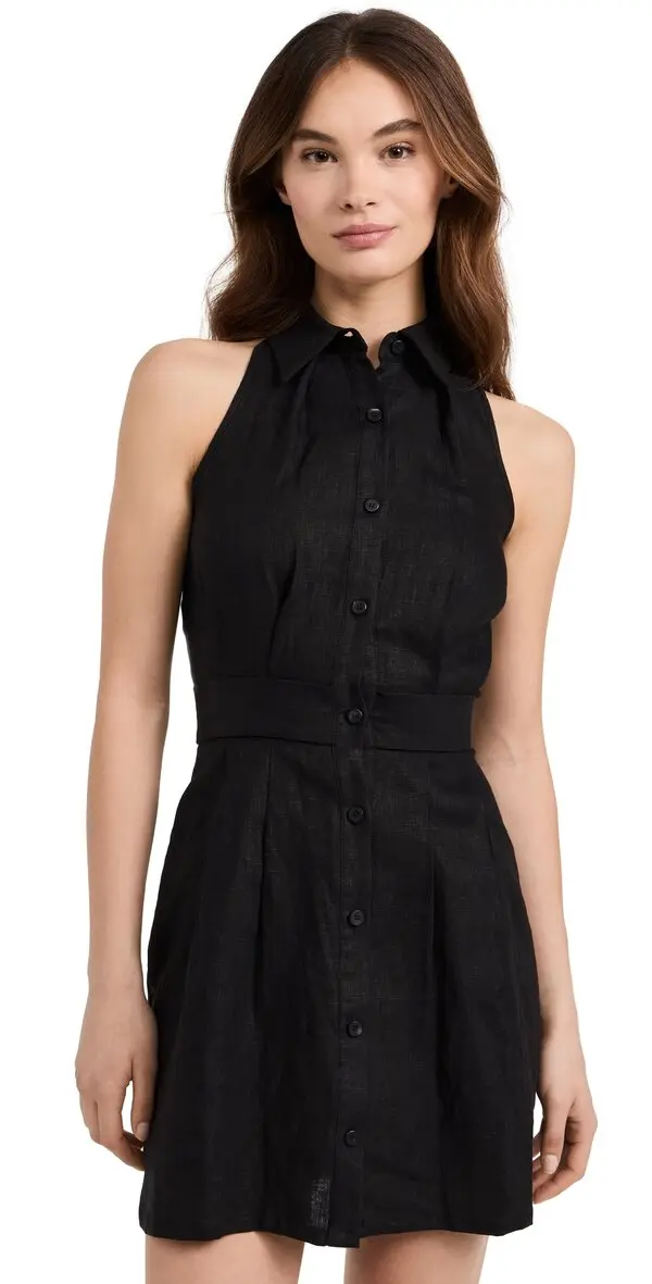 HEVRON Domino Mini Dress - Black
