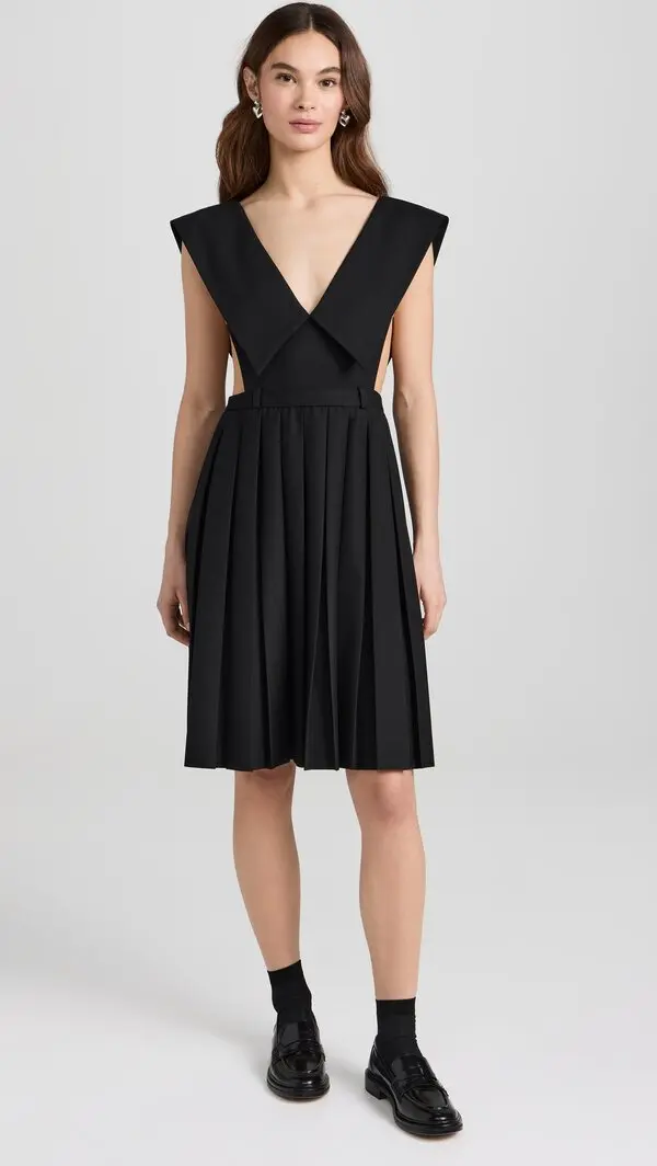 Sandy Liang Alps Pinafore Dress In Black - 70% Off | Editorialist