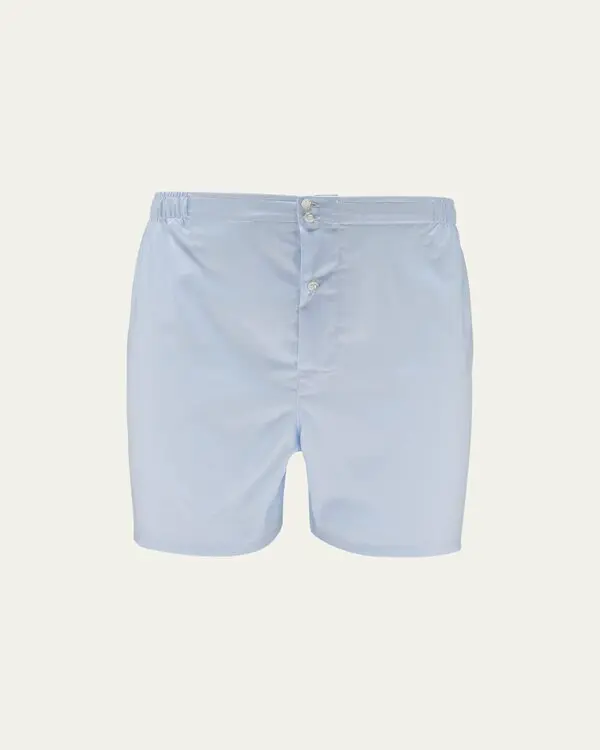 EMANUELE MAFFEIS Cotton-blend Boxers - Blue