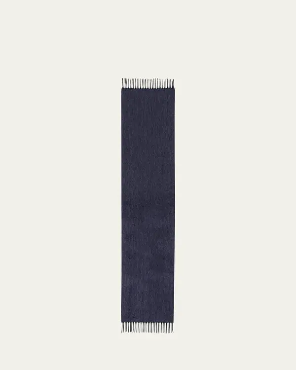 BEGG X CO Cashmere Arran Reversible Scarf - Gray/blue