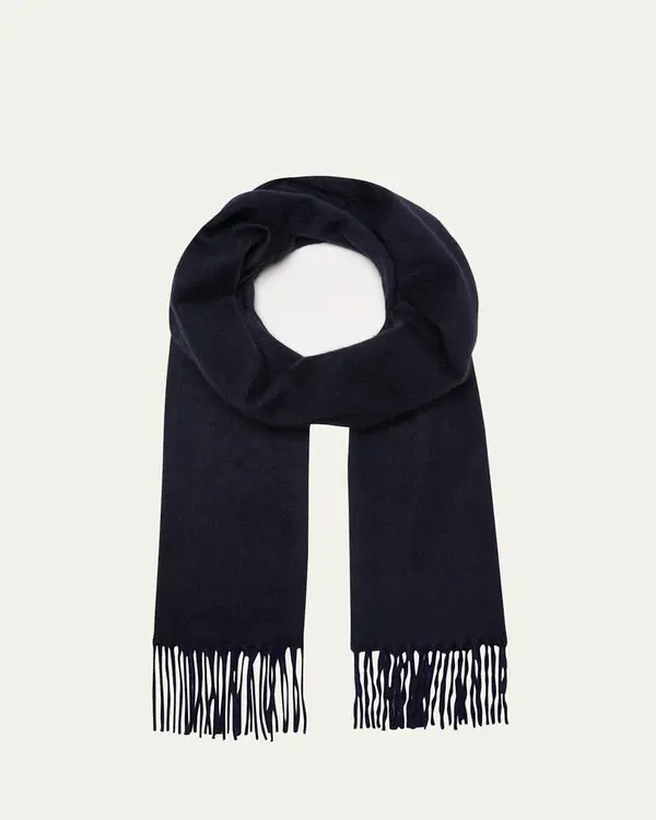 BEGG X CO Cashmere Arran Reversible Scarf - Navy/black