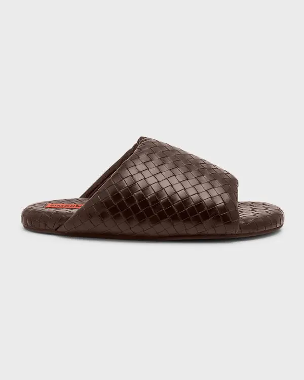 SIMONMILLER Bubble Vegan Woven Slide Sandals - Chocolate