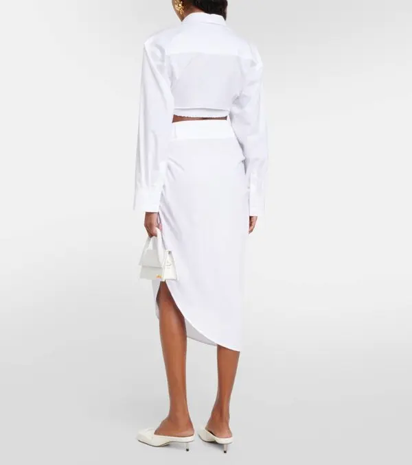 Jacquemus La Jupe Saudade Draped Skirt - White