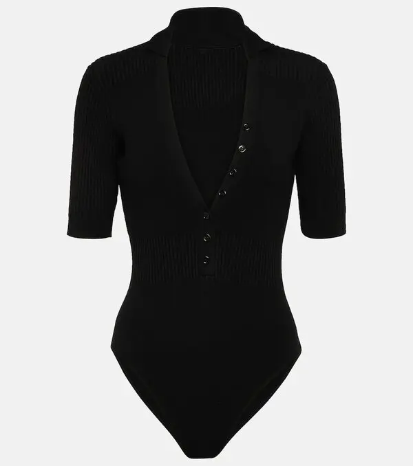 Jacquemus Le Body Yauco Ribbed-knit Bodysuit - Black