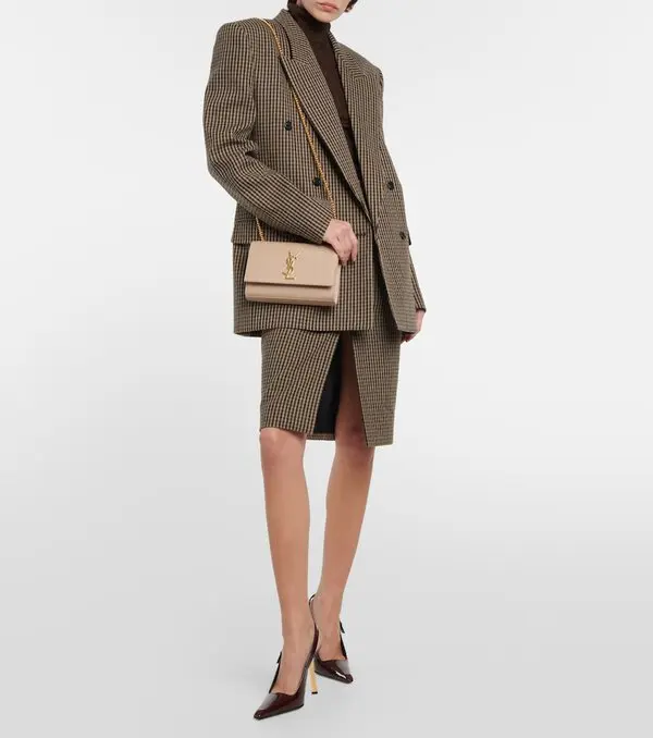 Saint Laurent Kate Small Leather Shoulder Bag - Beige