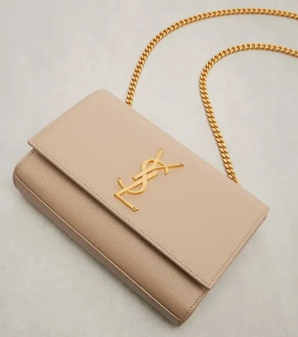 Saint Laurent Kate Small Leather Shoulder Bag - Beige