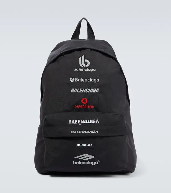 Balenciaga Explorer Logo Backpack - Black