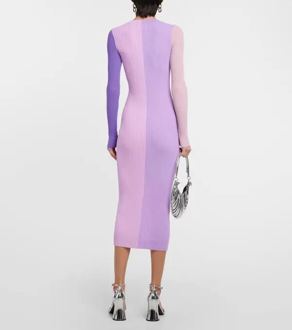 Staud Shoko Ribbed-Knit Midi Dress In Multicoloured - 50% Off | Editorialist