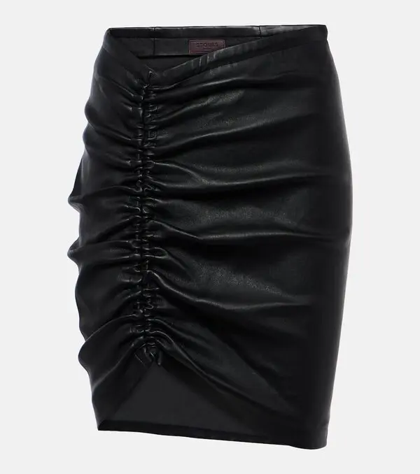 Stouls Mouna Leather Mini Skirt - Black
