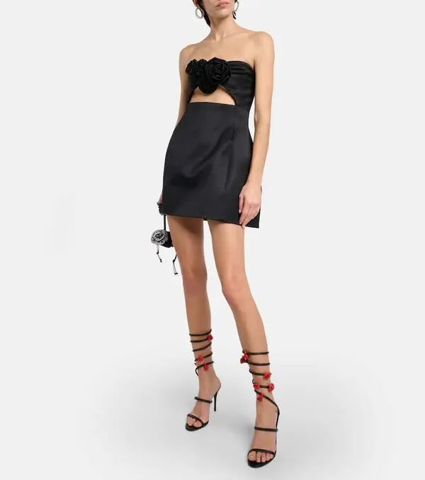 Magda Butrym Floral-appliqué Satin Sandals