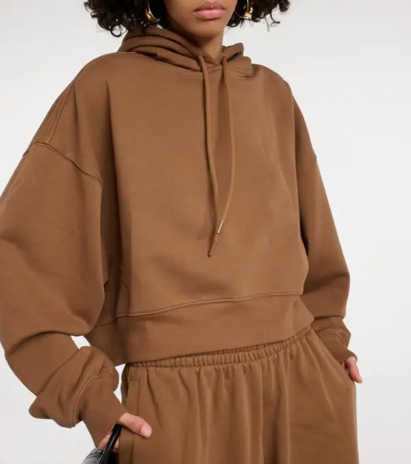 Wardrobe.NYC Oversized Cotton Jersey Hoodie - Brown