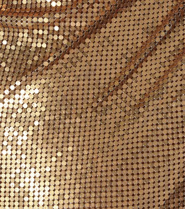 Rabanne Draped Mesh Dress - Gold