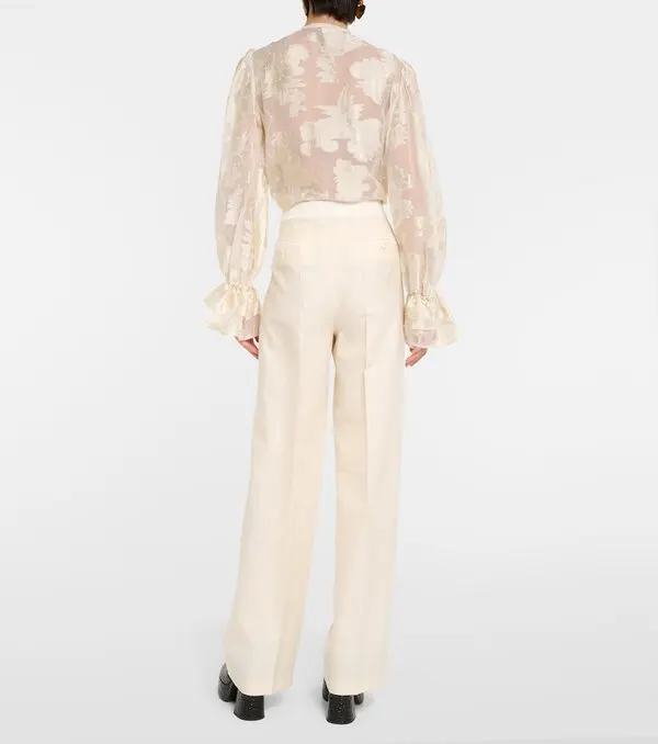 Etro Cotton And Wool Straight Pants - White