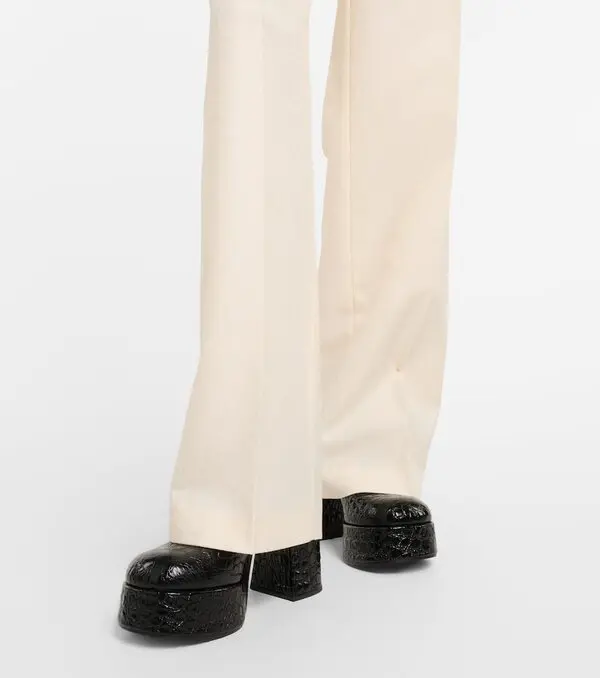 Etro Cotton And Wool Straight Pants