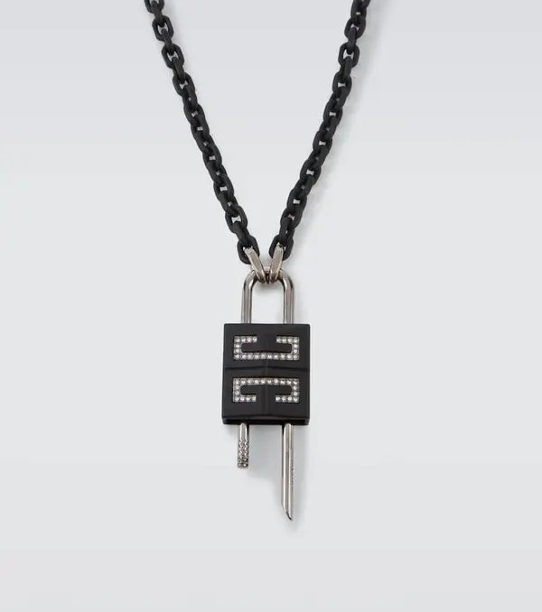 Givenchy Lock Small Necklace In Black - 40% Off | Editorialist