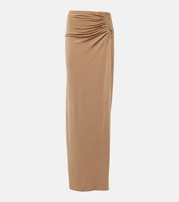 Magda Butrym Ruched Mid-rise Maxi Skirt - Brown