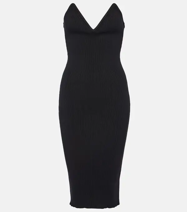 Coperni Bustier Knit Midi Dress In Black - 50% Off | Editorialist