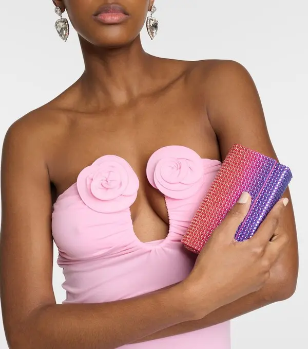 Amina Muaddi Super Amini Paloma Mini Embellished Clutch - Multicoloured