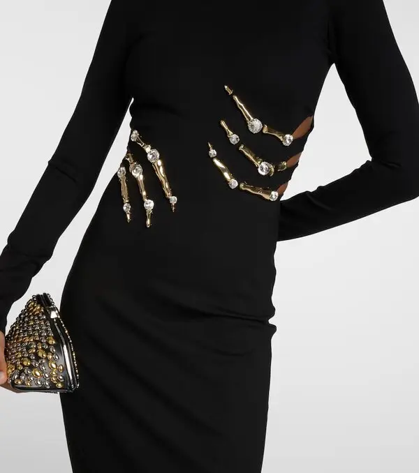 area black claw midi dress Black Lace Agatha Midi Dress