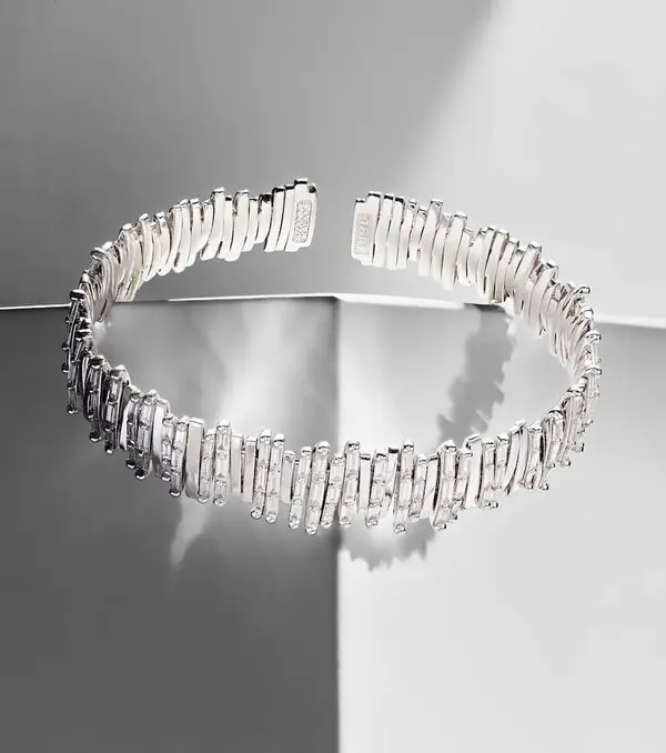 SUZANNE KALAN 18kt White Gold Diamond Bangle