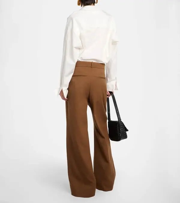 Wardrobe.NYC Low-rise Wide-leg Wool Pants - Brown