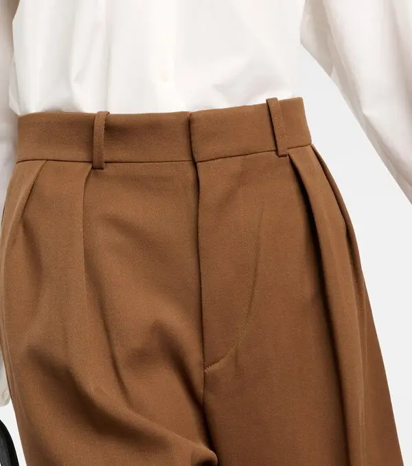 Wardrobe.NYC Low-rise Wide-leg Wool Pants - Brown