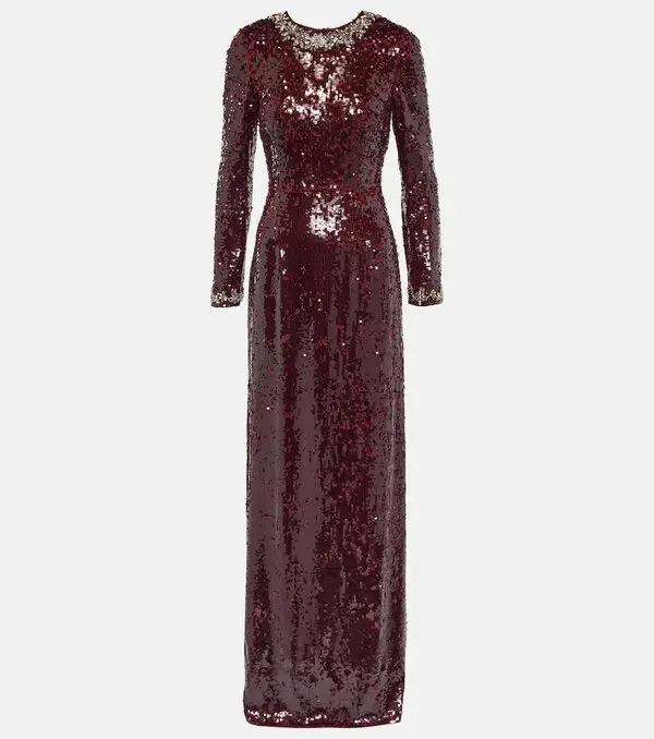 Erdem Yoanna Sequined Gown - Red