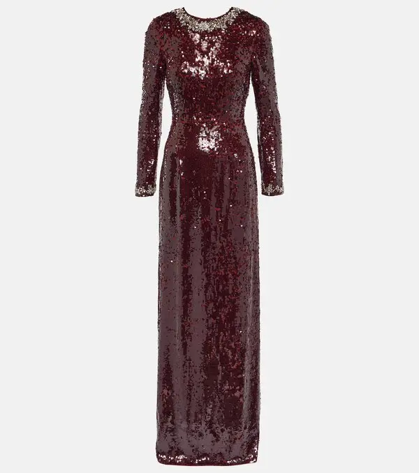 Erdem Yoanna Sequined Gown - Red